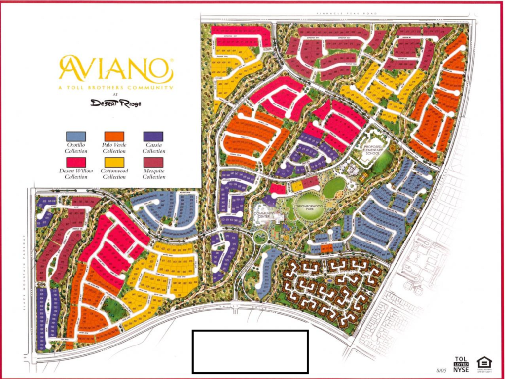 Aviano Subdivision Map Phoenix, AZ